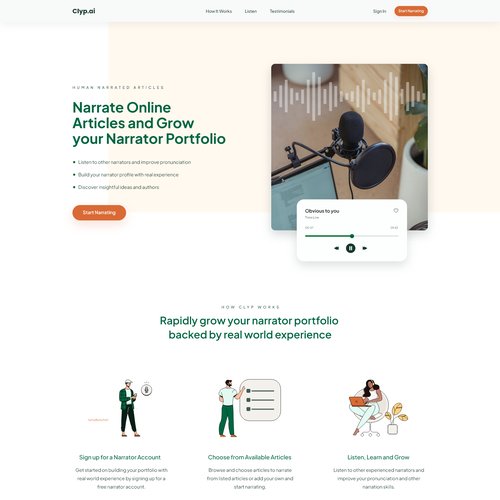 Designs | Looking for a clean and friendly website that has articles with human narration ...