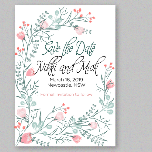 Australian Native Flower Inspired Wedding Invitation | Card or ...