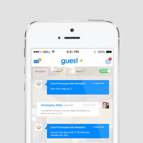 Create a cool Hotel app design to allow guest see and order hotel ...