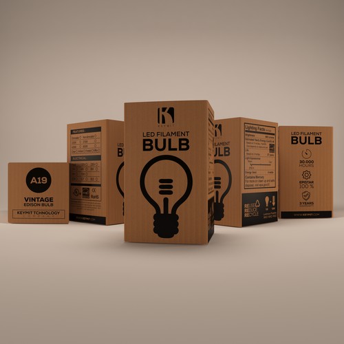 Kraft Paper packaging design for LED Bulb | Product packaging contest
