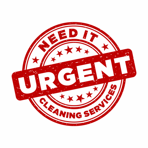 Customised logo for URGENT cleaning services with visible urgency ...