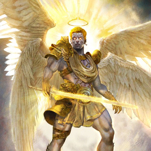 Badass Angel Art Commission for Boy's Bedroom Wall | Illustration or ...