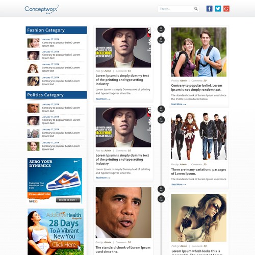 Create a unique blog page layout to wow anyone that uses it. | Web page ...