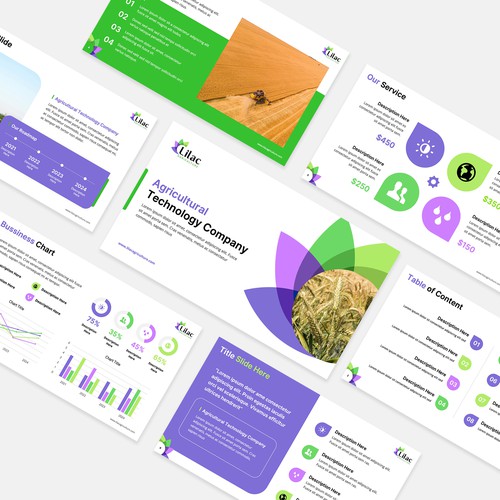 Designs | Lilac Agriculture PPT | PowerPoint template contest