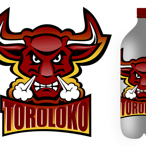 Surpass red bull logo with a creative and funny TORO LOKO energy drink ...