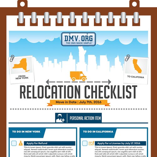 Creating a Relocation Checklist for DMV.org | Infographic contest