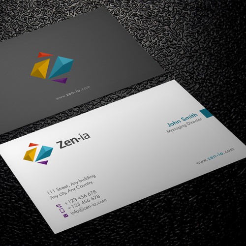 Zenia start up business card contest. | Business card contest