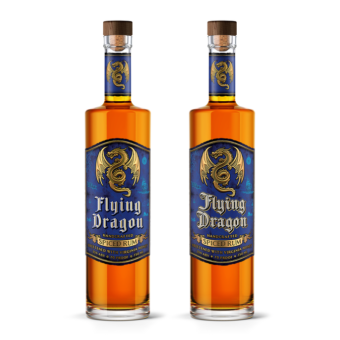 Front label for Flying Dragon Spiced Rum | Product label contest