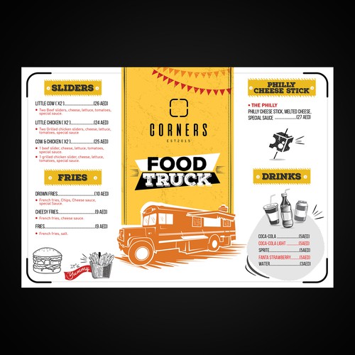 Designs | Design the Yellow bus Menu | Menu contest