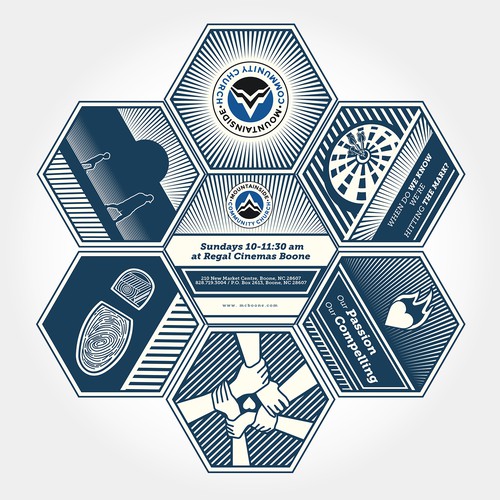 Challenging Hexagon Brochure Layout-Design for Young Church | Brochure ...