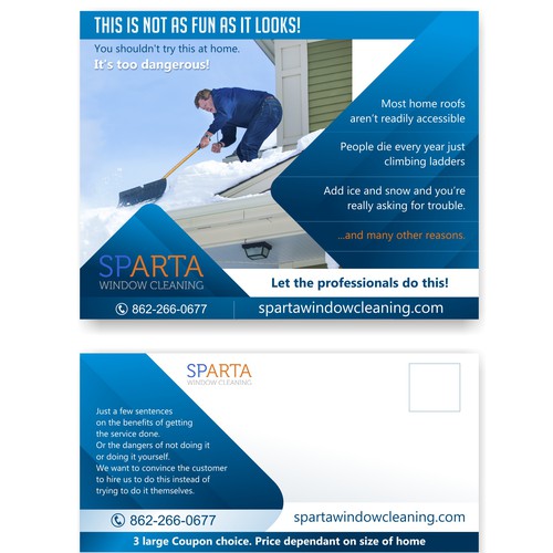 Design an attractive 8.5 x 11 eddm postcard advertising snow removal ...