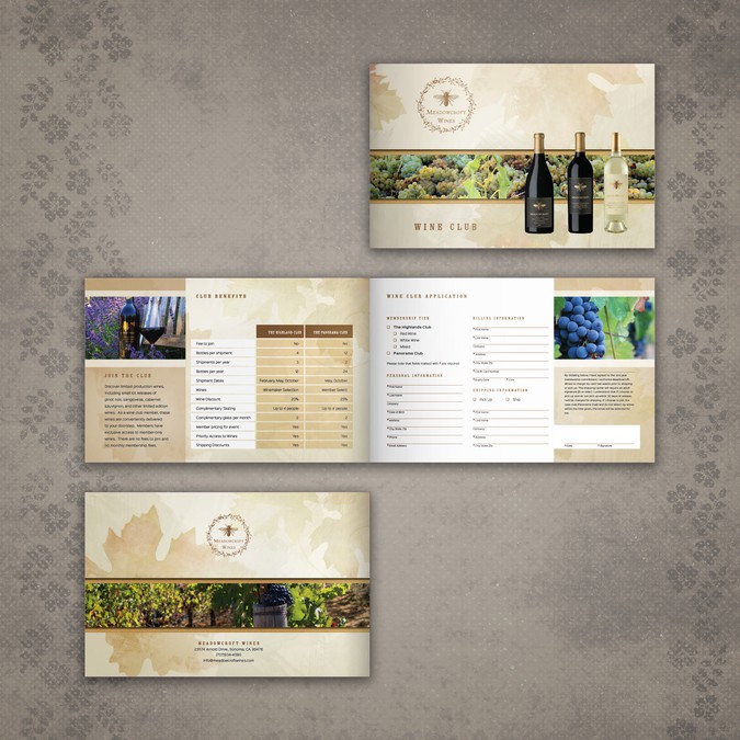 Cheers to Wine! Design a wine club application. | Brochure contest
