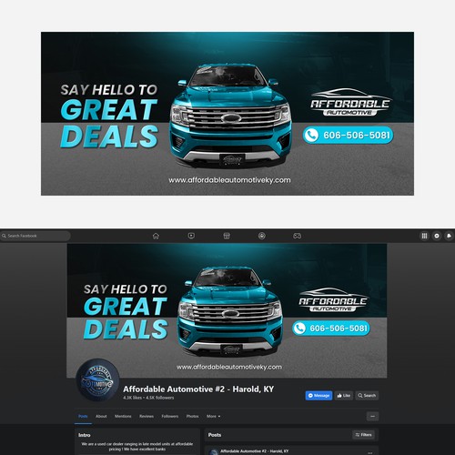 Designs | Welcoming and cool automotive facebook design | Facebook ...