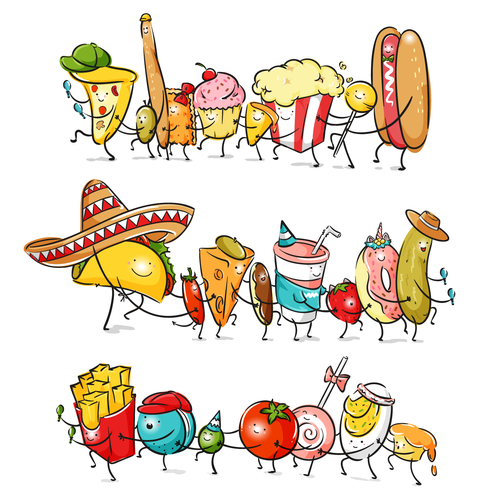 Designs | The cutest, most delicious food conga contest! | Illustration ...