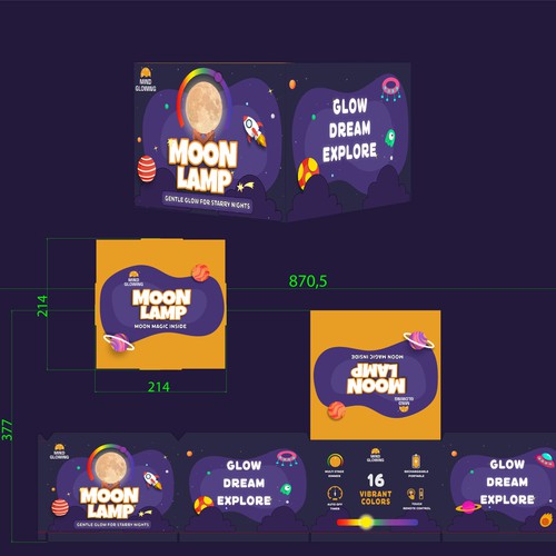 Designs | A beautiful & engaging box design for our Moon Lamp, a ...