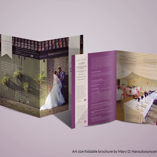 DESIGN OF WEDDING VENUE BROCHURE FOR WWW.MOORHALLVENUE.CO.UK | Brochure ...