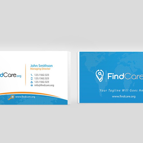 Business cards for a nonprofit that connects people with HEALTHCARE ...