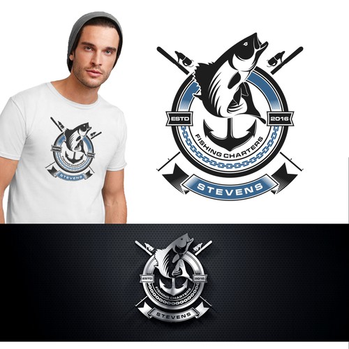 Design a logo for a charter fishing business that is bold, adventurous ...