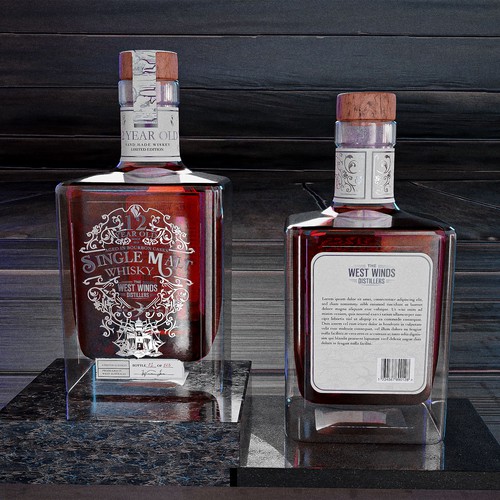 Designs | Premium Bottle Label for 12 Year Old Single Malt Bourbon Cask ...