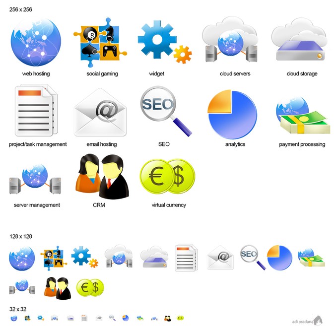 Product/Service Icons (e.g. Web Hosting, Gaming, CRM) | Button or icon ...