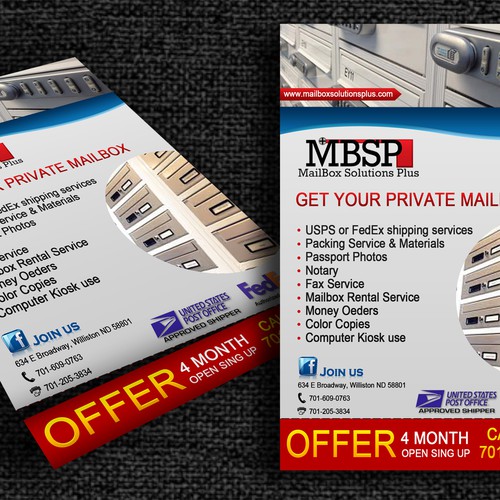 New postcard or flyer wanted for Mailbox Solutions Plus | Postcard ...