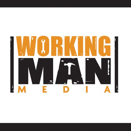 Working Man Media Logo Design - Manly, Blue Collar, Tough | Logo design ...