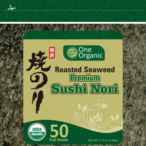 Help One Organic design a new Roasted Seaweed (Nori) label from the ...