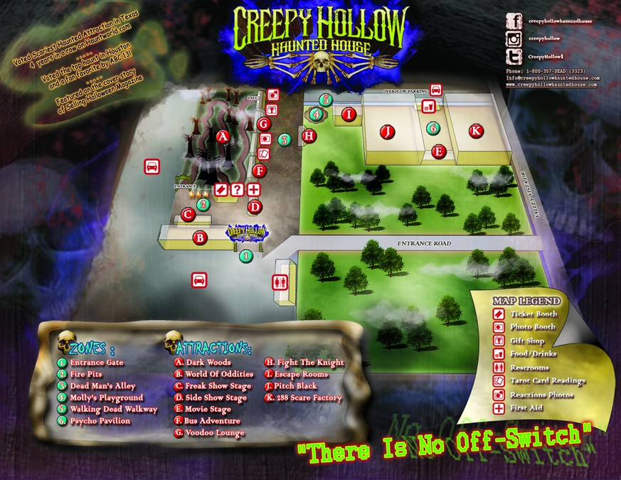 Creepy Hollow Haunted House "Scream Park" Map | Other business or ...