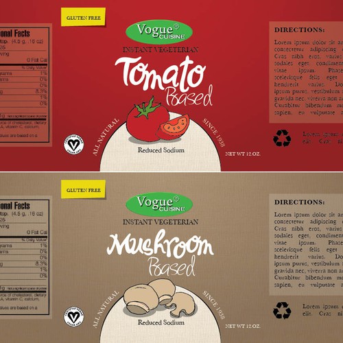 Create exciting product labels for 2 new gourmet healthy soup ...