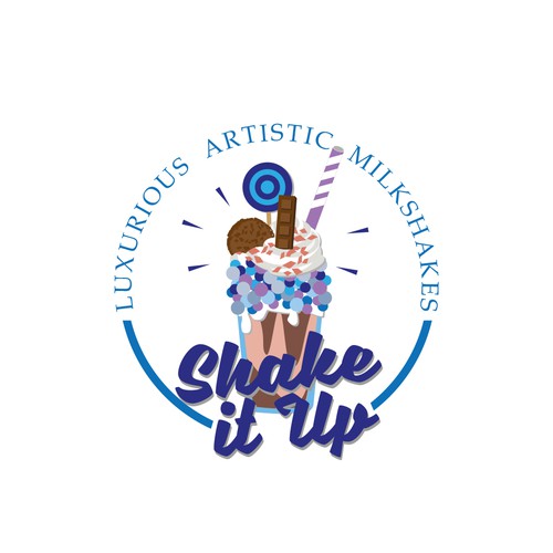 Need an upscale crazy artistic milk shake logo for a Milk Shake Food ...