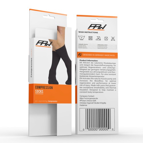 Create a packaging design for a premium Sport Compression Wear brand ...