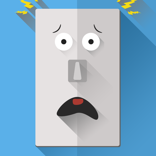 Cartoon/animation up-set switchboard for electrician | Illustration or ...