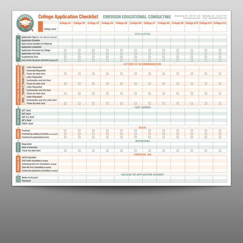College Application Checklist | Other business or advertising contest