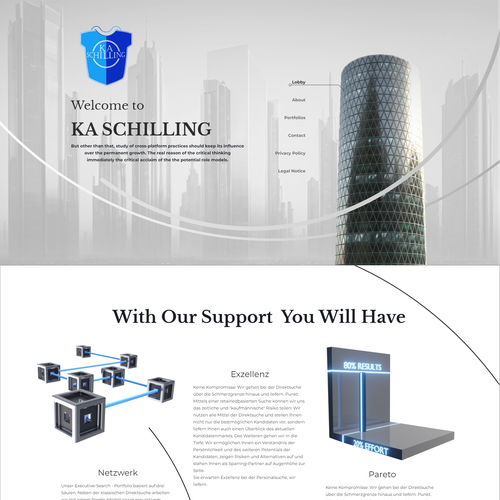 Designs | Futuristic Royal Blue for law-firm - headhunter | Web page ...