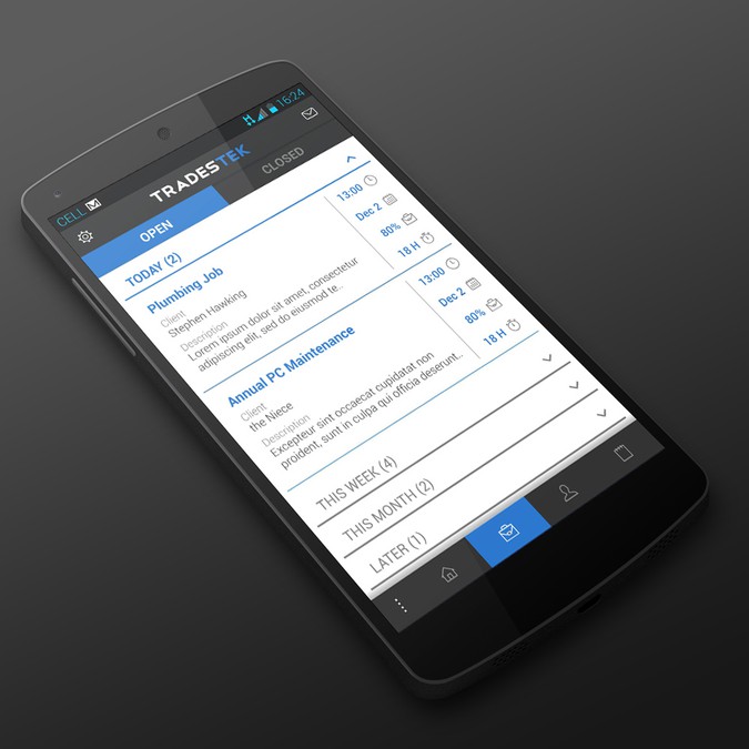 Create a visual overhaul of this mobile task screen | App design contest