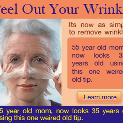 Designs | WORST DESIGNER NEEDED - Wrinkle Cream Banner Ad | Banner ad ...