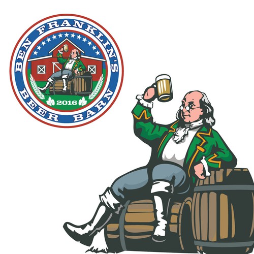 create an "eye catching" logo for Ben Franklin's Beer Barn | Logo ...