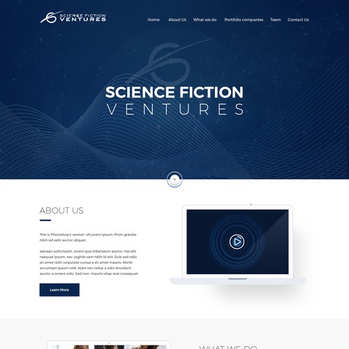 Design a wordpress science fiction web page for venture capital fund ...