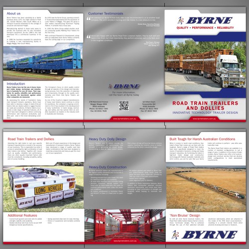 Guaranteed! - Trifold brochure design for Byrne Trailers | Brochure contest