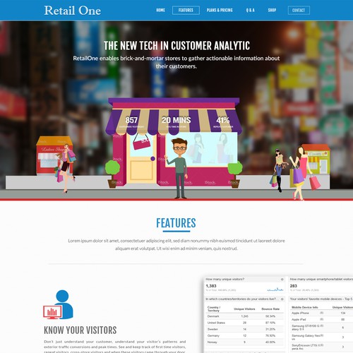 RetailOne - Website for next generation of retail analytics | Web page ...