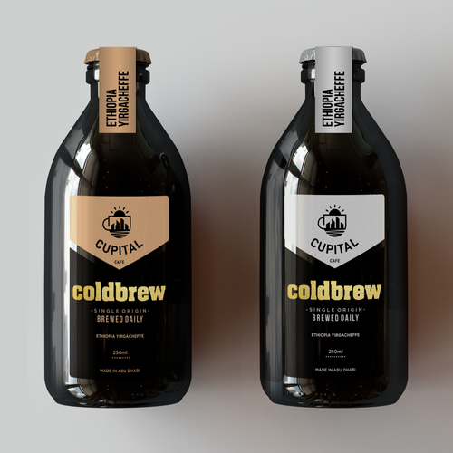 Design a Cold Brew Sticker for a cafe in Abu Dhabi | Product label contest