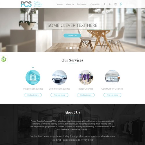 Create the perfect website for my cleaning company. | Web page design ...