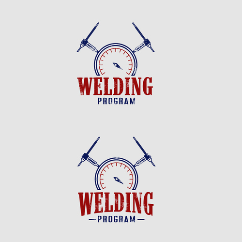Create an iconic, vintage, blue collar logo for WeldingPrograms.com ...