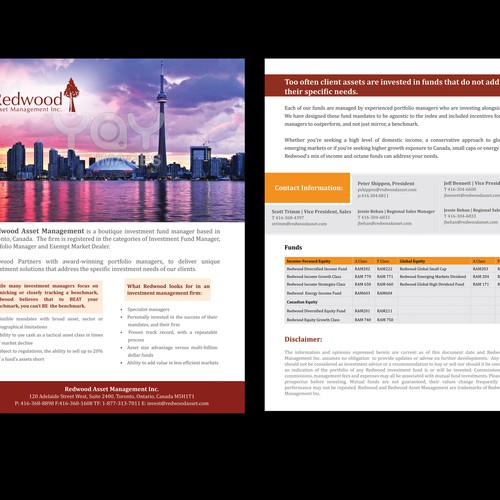 Designs | Create the next brochure design for Redwood Asset Management ...