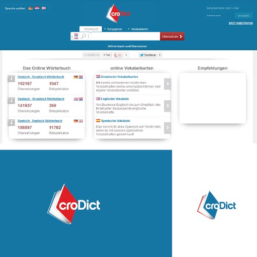 Logo for a dictionary with flashcards and education games | Logo design ...