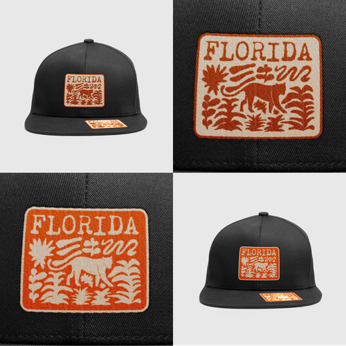 Designs | Florida Themed Embroidered Hat Patch | Illustration or ...
