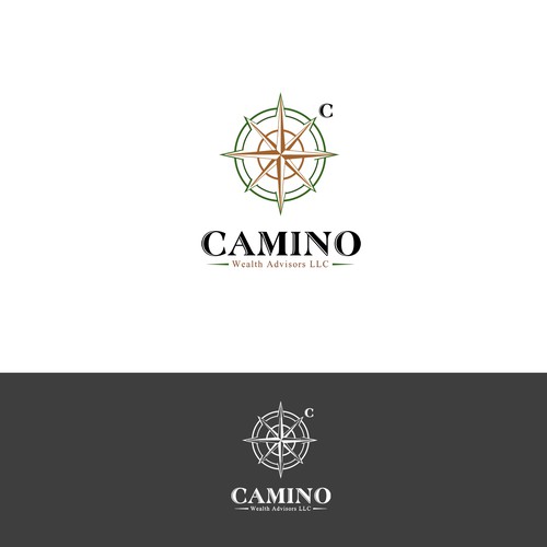 Create a classic elegant compass rose logo for Camino Wealth Advisors ...
