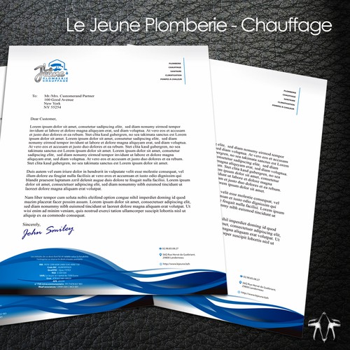 Designs | Documents en-tête + carte de visite Le Jeune Plomberie ...