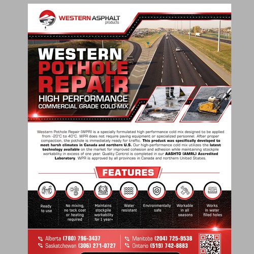 Designs | Western Asphalt Products Western Pothole Repair Flyer ...