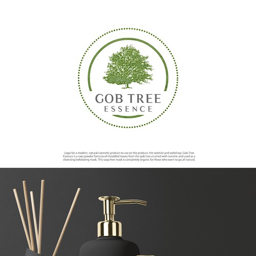 Logo for a stylish, natural beauty product called Gob Tree Essence ...
